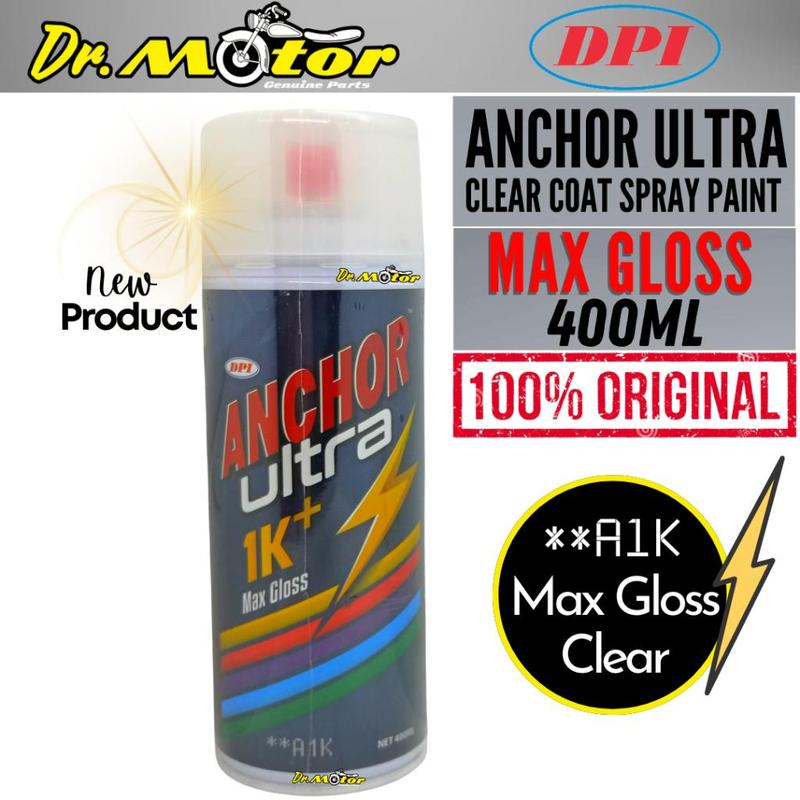 DPI ANCHOR ULTRA 1K + MAX GLOSS CLEAR COAT SPRAY CAN PAINT 400ML ...