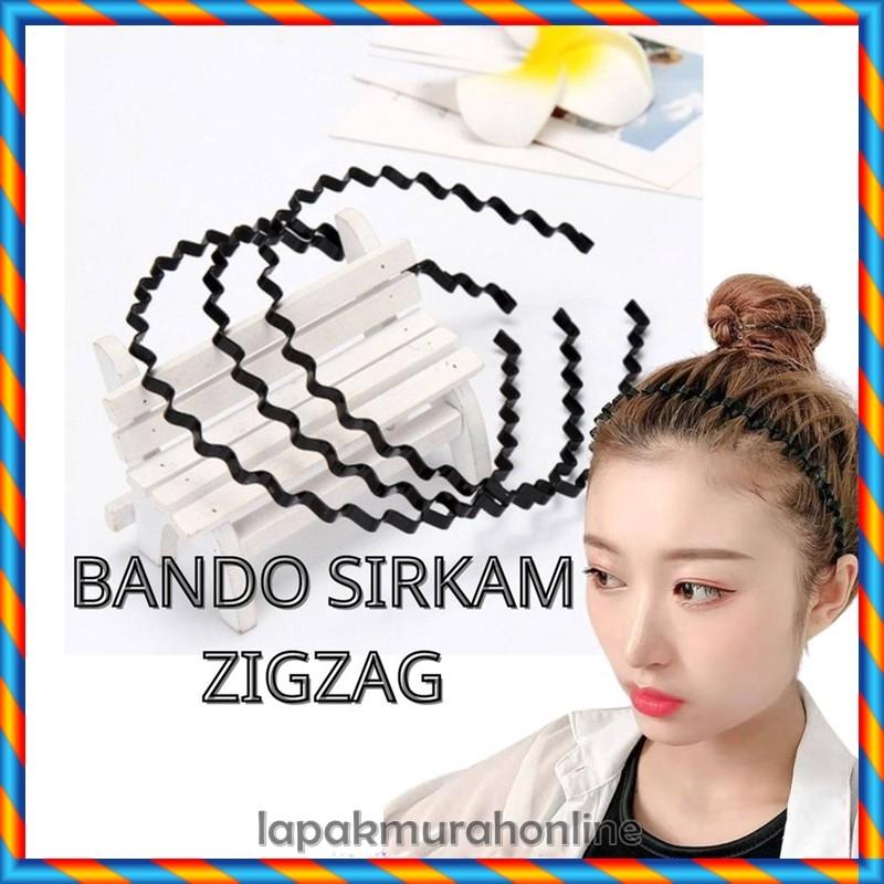 Bando Korea Bentuk Gelombang Zigzag Hitam / Bandana Aksesori - Shop ...