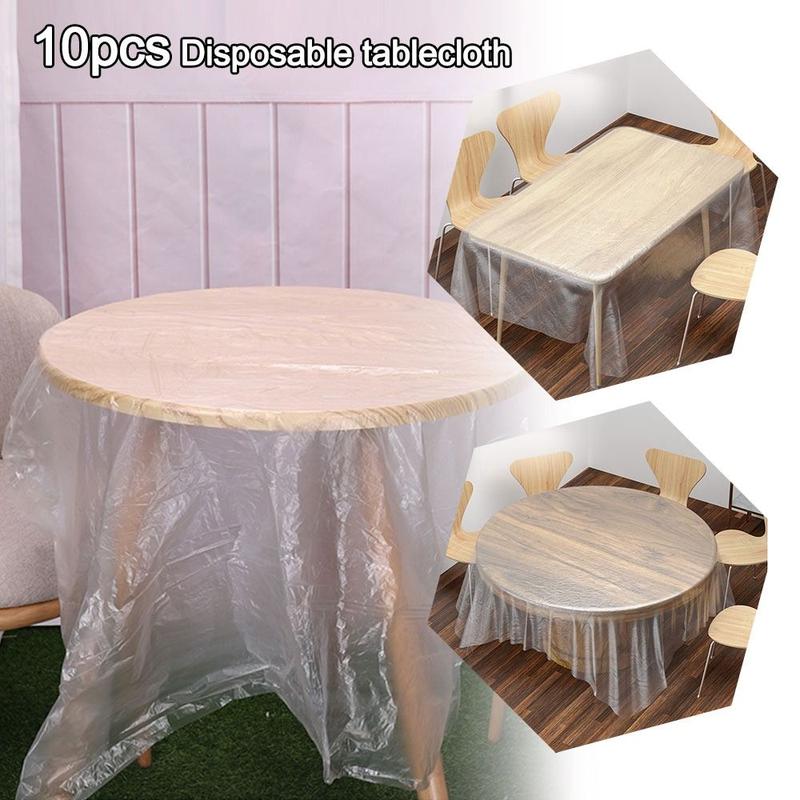 10Pcs New Thin Nylon Disposable Tablecloth PE Waterproof Banquet ...