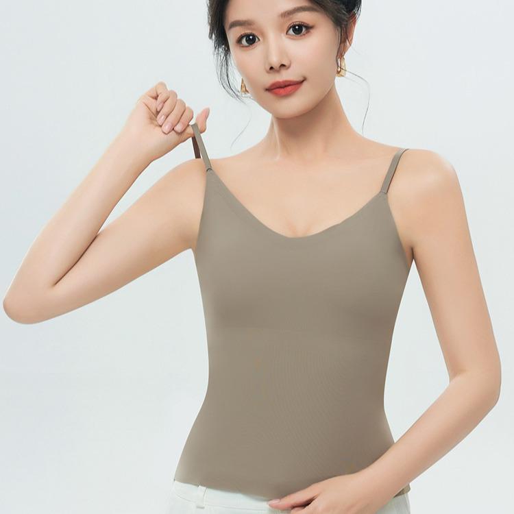 New Suspender Ice Silk Back Shaping Long Vest Women's Spaghetti ...