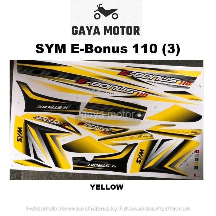 SYM E-Bonus 110 (3) Body Sticker - TikTok Shop Malaysia