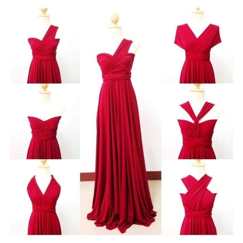 BLOODY RED Infinity Dress with Attached Tube Floorlength - TikTok Shop ...