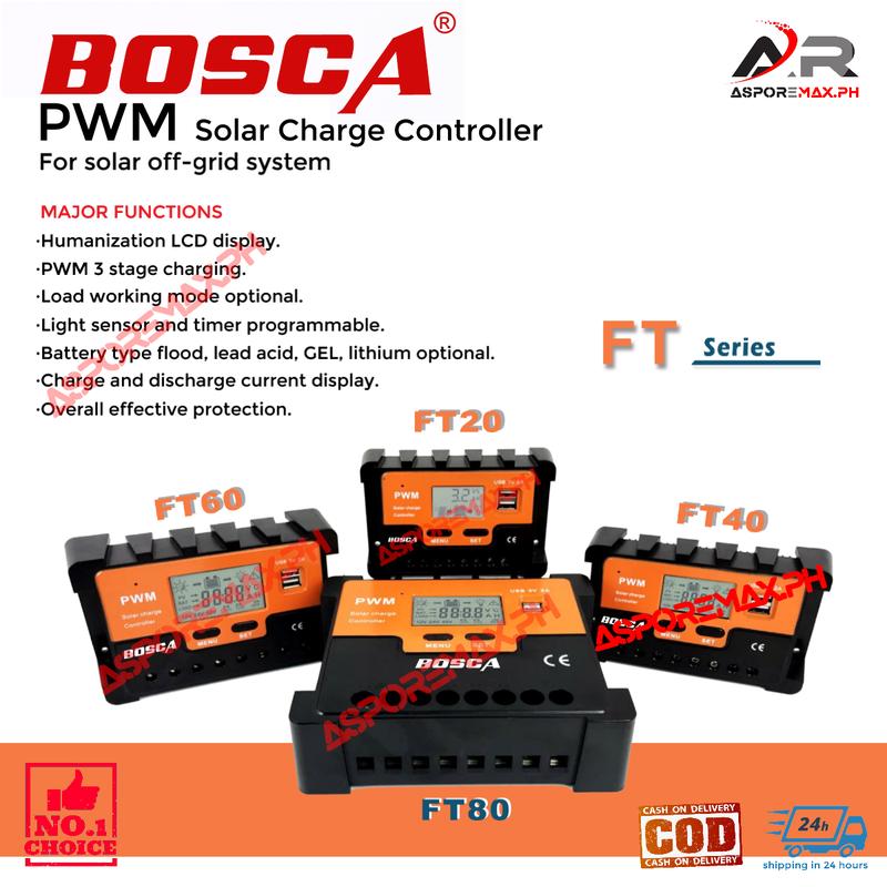 BOSCA PWM Solar Charge Controller 12V/24V/48V For Solar Off-Grid ...