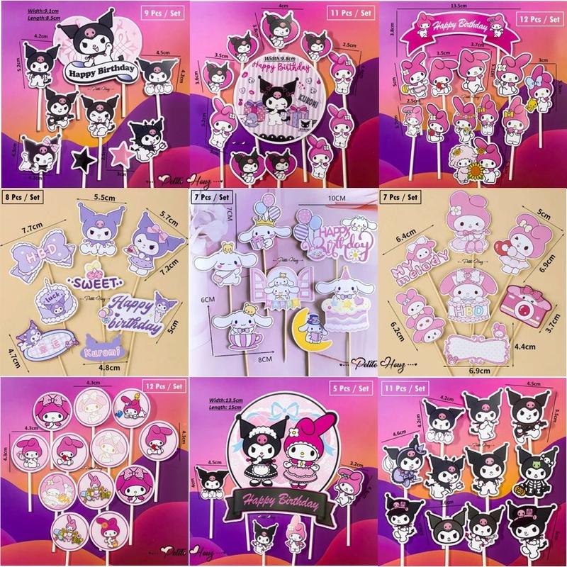 [Petite Houz] Kuromi Hello Kitty Melody Sanrio Family Cake Topper ...