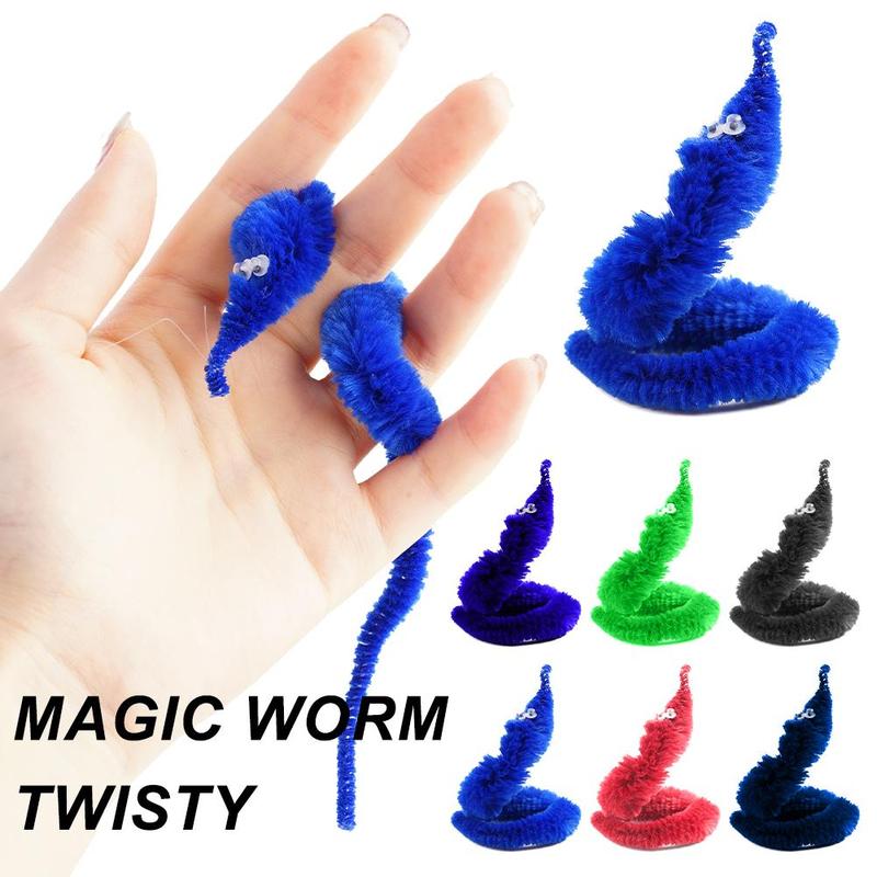 1Pcs Finger Toy Magic Twisty Fuzzy Worm Wiggle Moving Toy Street ...