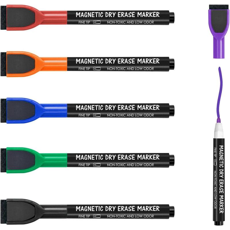 Dry Erase Markers - 6 Count Colorful Dry Erase Markers Fine Tip with ...