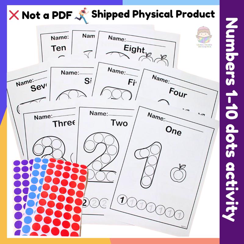 Numbers 1-10 Do a dot activity sheets Montessori Early Learning ...