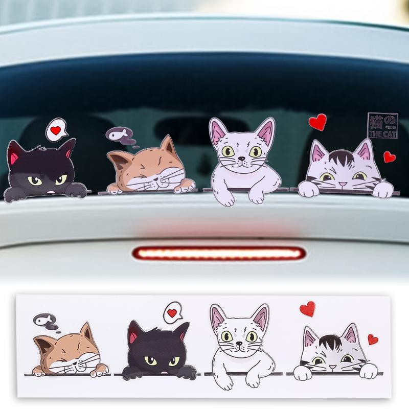 1PCS Funny Pet Cat Car Sticker Climbing Cats Styling Sticker - TikTok ...