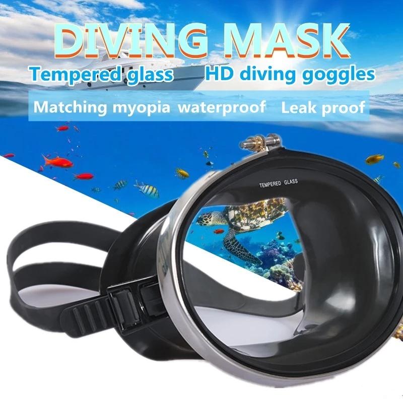 HD Waterproof Tempered Glass Stainless Diving Goggles For Swimming ...