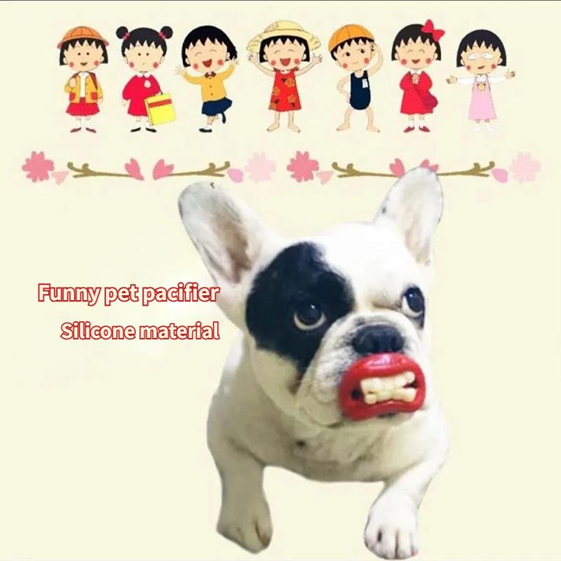 Pet dog funny pacifier funny buck tooth rabbit tooth red lip - TikTok ...