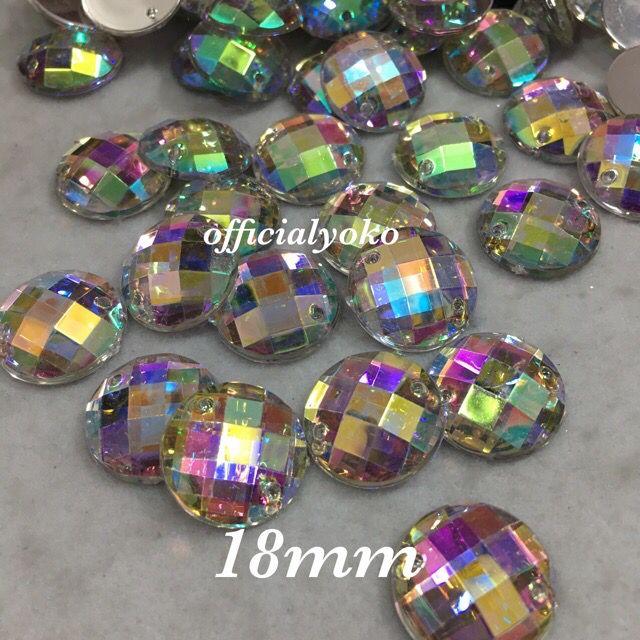 Manik Resin Permata Bundar Pelangi 18mm (4pcs) - Shop | Tokopedia