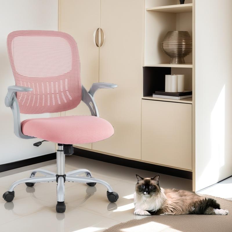 Home Office Computer Gaming Desk Chair, Mid-Back Mesh Rolling Work ...