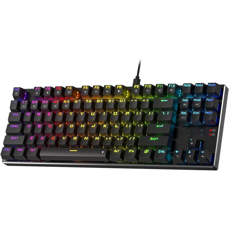 K660 (K556 TKL) RGB Wired Gaming Keyboard, 80% 87 Mechanical Keyboard w/Aluminum Base, Upgraded ...