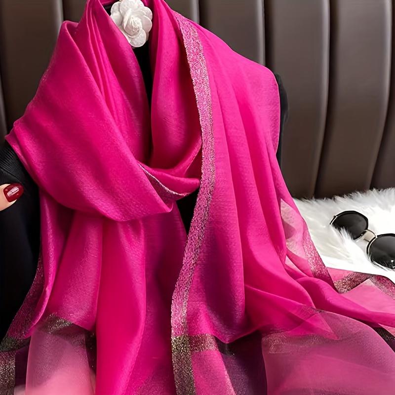 Selendang Merah Jambu Fuchsia, dengan Kemasan Emas, Selendan - TikTok ...