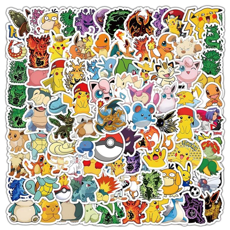 100 pokemon sticker Pikachu Charmander Gengar sticker For diy notebook ...