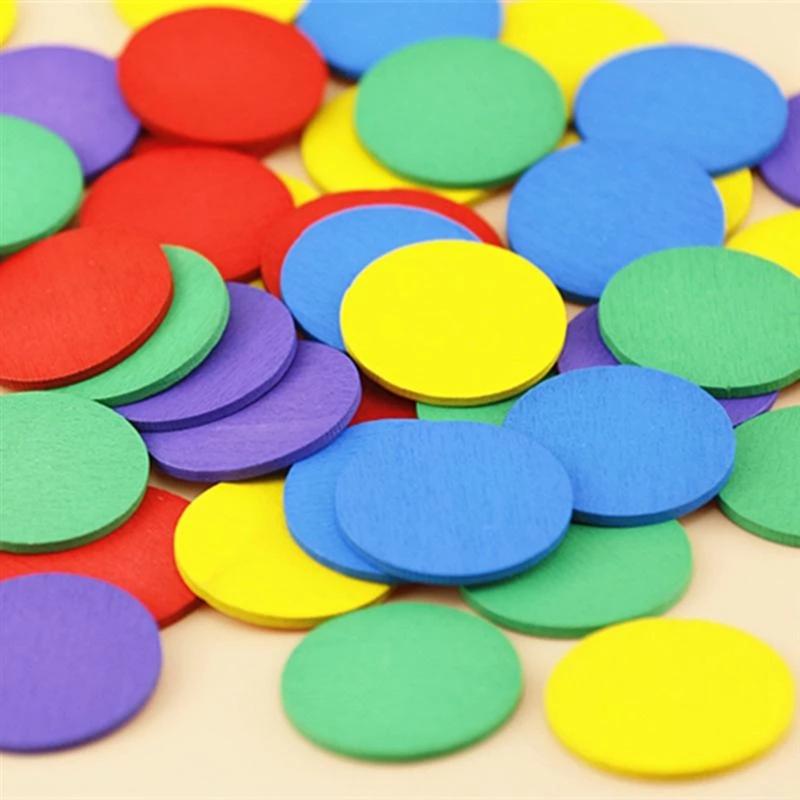 50pcs Colorful Round Counters Wood Counting Chips Markers fo - TikTok ...