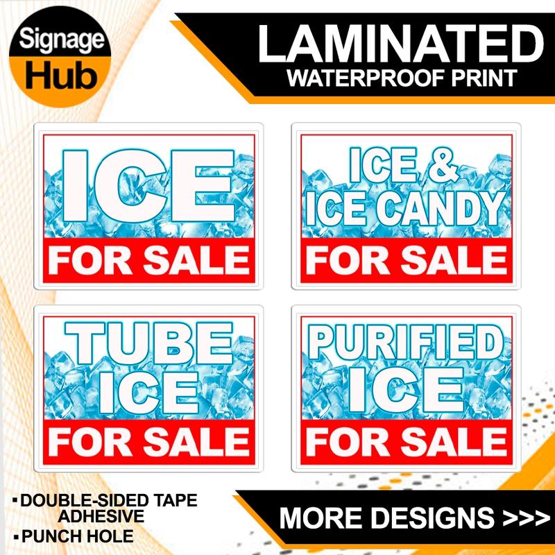 ICE & ICE CANDY Signs 1 | Laminated Signage | A4 ( 8" X 11" inches ...