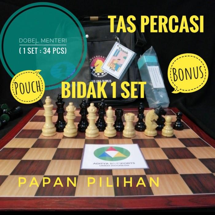 Jual Papan Catur Standar PERCASI buah catur kayu Board Games - Papan ...