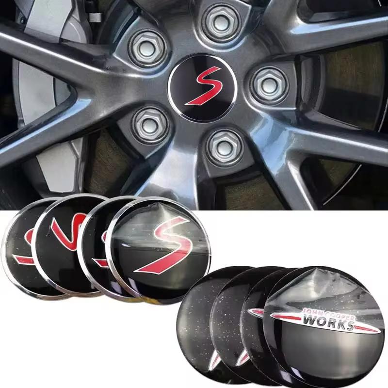4pcs Car Wheel Center Hub Caps Sticker Tire Rim Covers For MINI ...