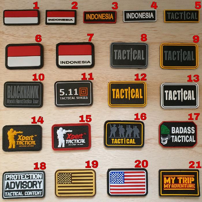Promo patch rubber logo tactical - tempelan karet aksesoris velcro ...
