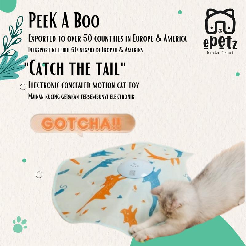 ePetz Peek A Boo Catch The Tail Motorized Wand Moving Mouse Cat ...