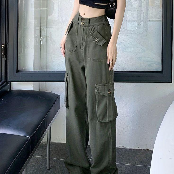CARGO GARTERIZED WIDE LEG//Loose Straight Pants Best fit 4'1 - TikTok ...