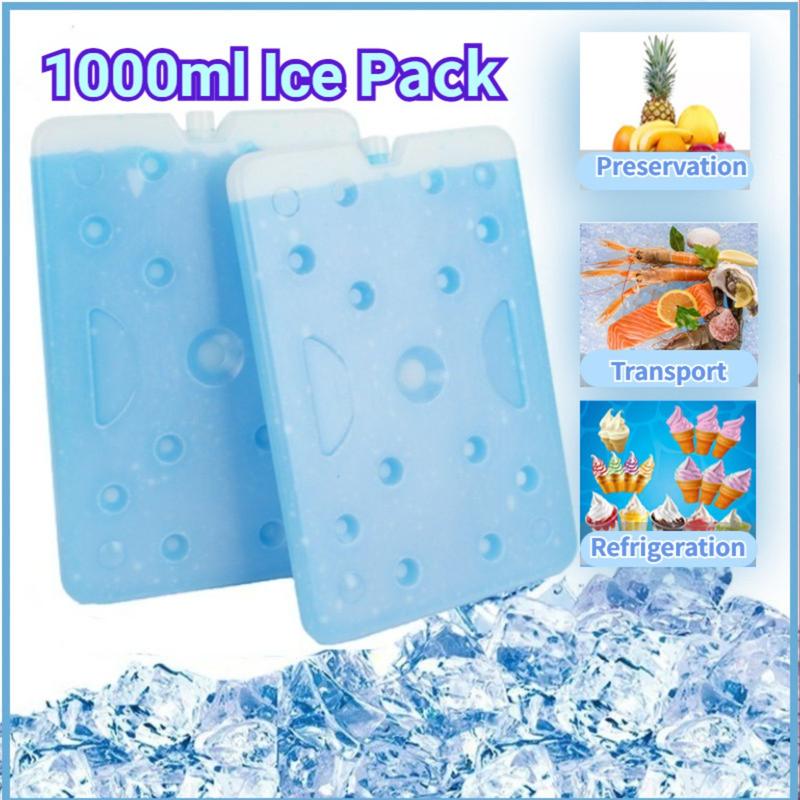 1000ML Ice Gel Block Ice Pack Reusable Ice Brick Storage Cooler ...