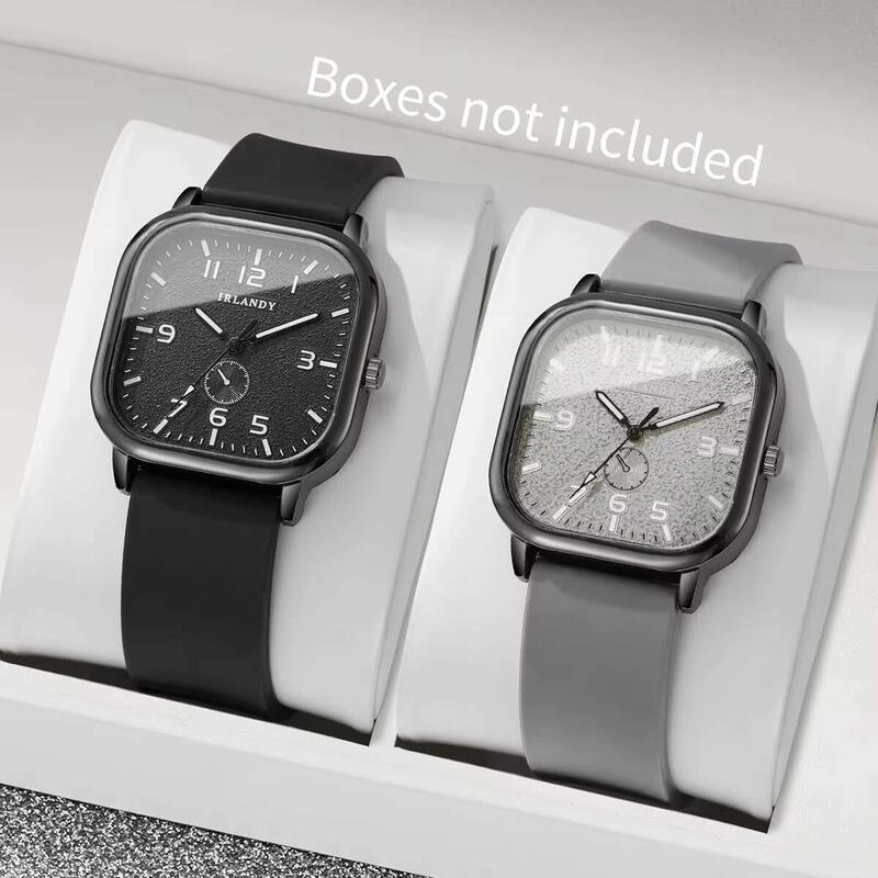 Jam Tangan Fesyen Dail Persegi, 2PCS / Set, Gaya Kasual, Jalur - TikTok ...