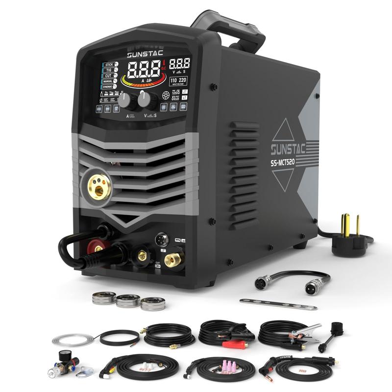 Sunstac SS-MCT520 5-in-1 110V/220V Plasma Cutter Welder Combo, CUT/TIG ...