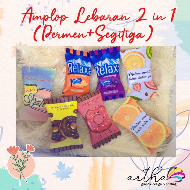[ 1 Pack isi 10pcs ]Amplop Lebaran 2023 2 in 1 permen segitiga - Shop ...