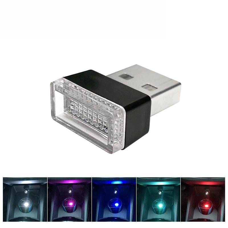 Car Mini USB LED 7 Colors Atmosphere Lights Decorative Lamp Interior ...