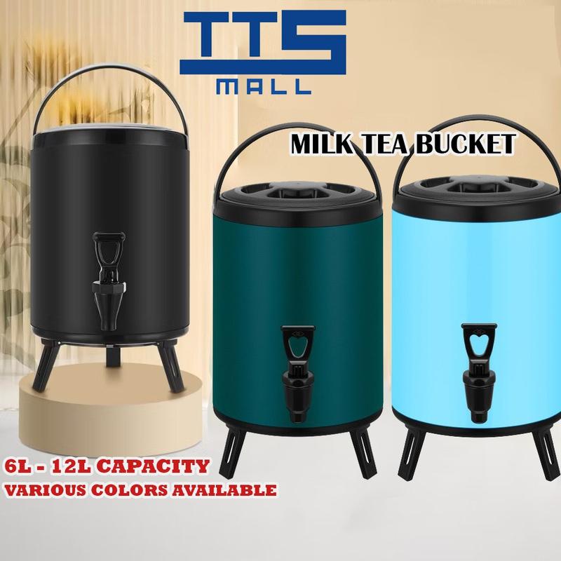Stainless Steel Milk Tea Bucket Water Dispenser Hot And Cold - TikTok ...