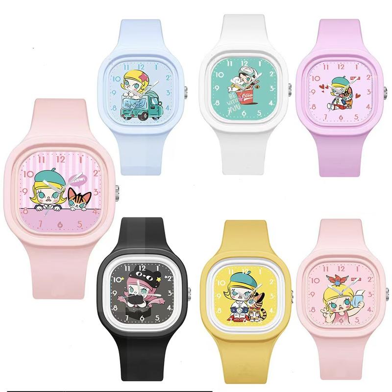 Labubu Kids Watch Square Silicone Waterproof Watch for Girls - TikTok ...