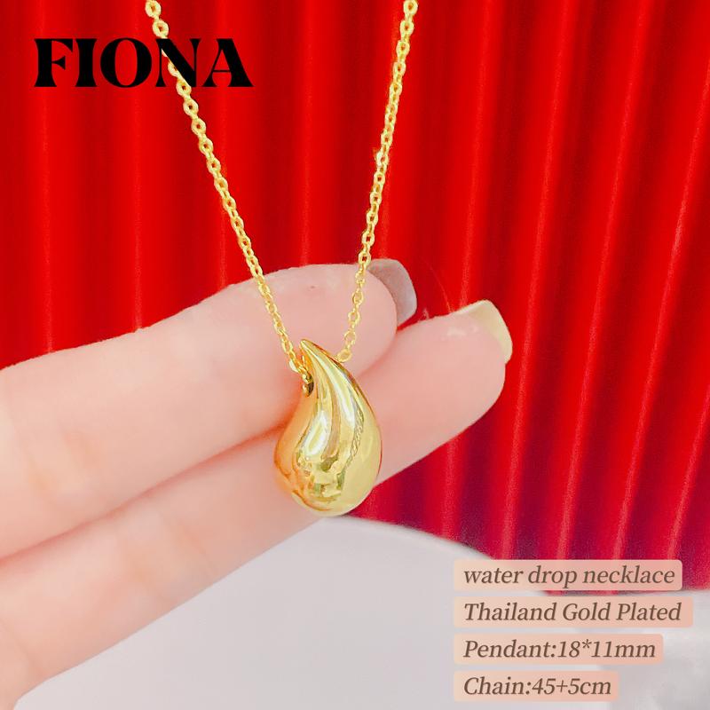 【FIONA】Fashion High Quality Water Droplets Necklace Accessories ...