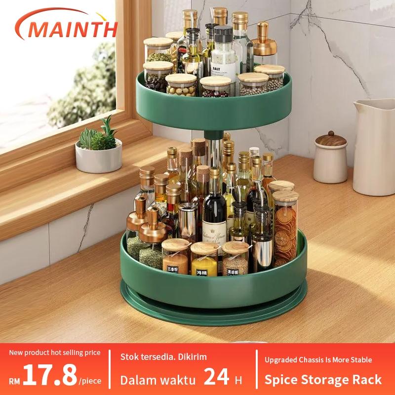 MAINTH Putar Rak Rempah Kitchen Spice Rack Dapur Rak Rempah Plastic ...