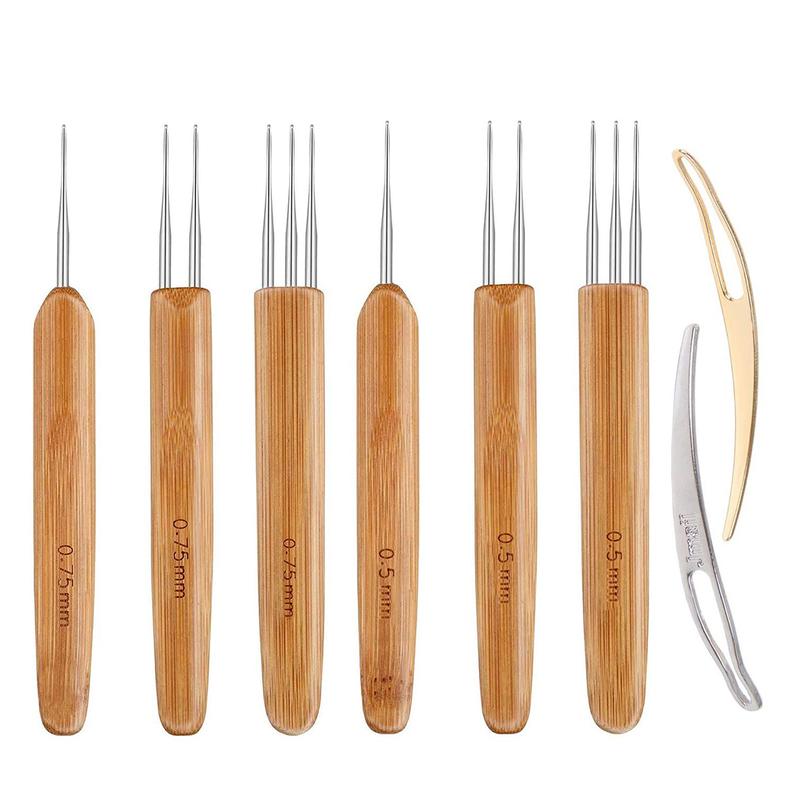 8Pcs/Lot 1-3 Hooks Style Dreadlock Needle for Braid 0.5mm 0.75mm ...