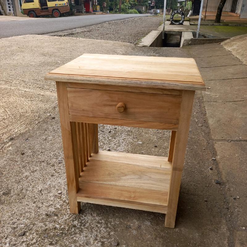 Meja Nakas Dispenser Kayu Jati Bedside Table Jati Furniture Minimalis ...
