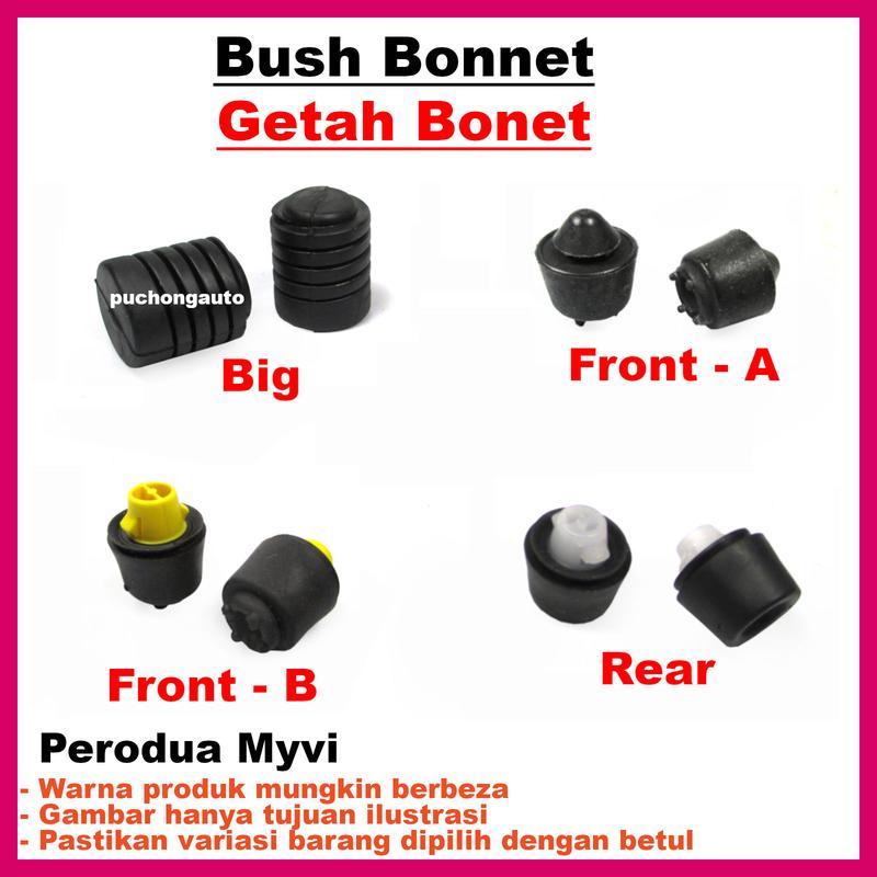 Bush Front Rear Bonnet Mounting Rubber / Getah Bonet Depan Belakang ...