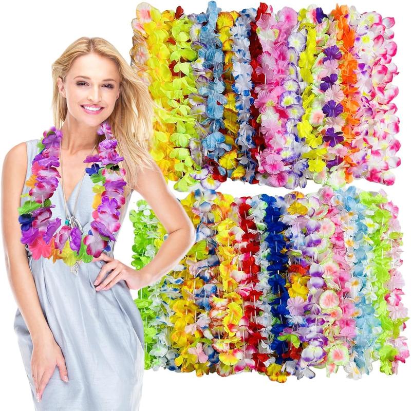Hawaiian Leis 50 count Hawaii Flower Leis for Adults and Tropical Luau ...