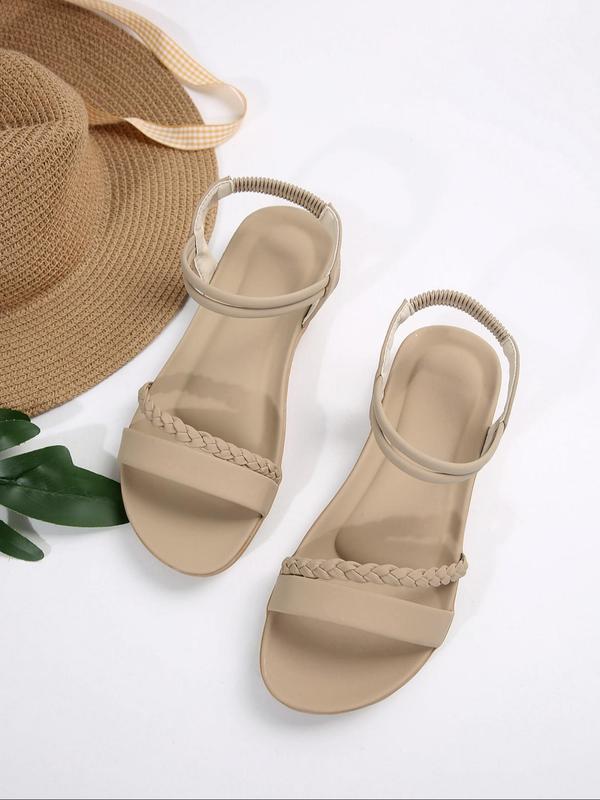 Women's Fashionable Plain Color Slip on Sandals, Casual Versatile ...