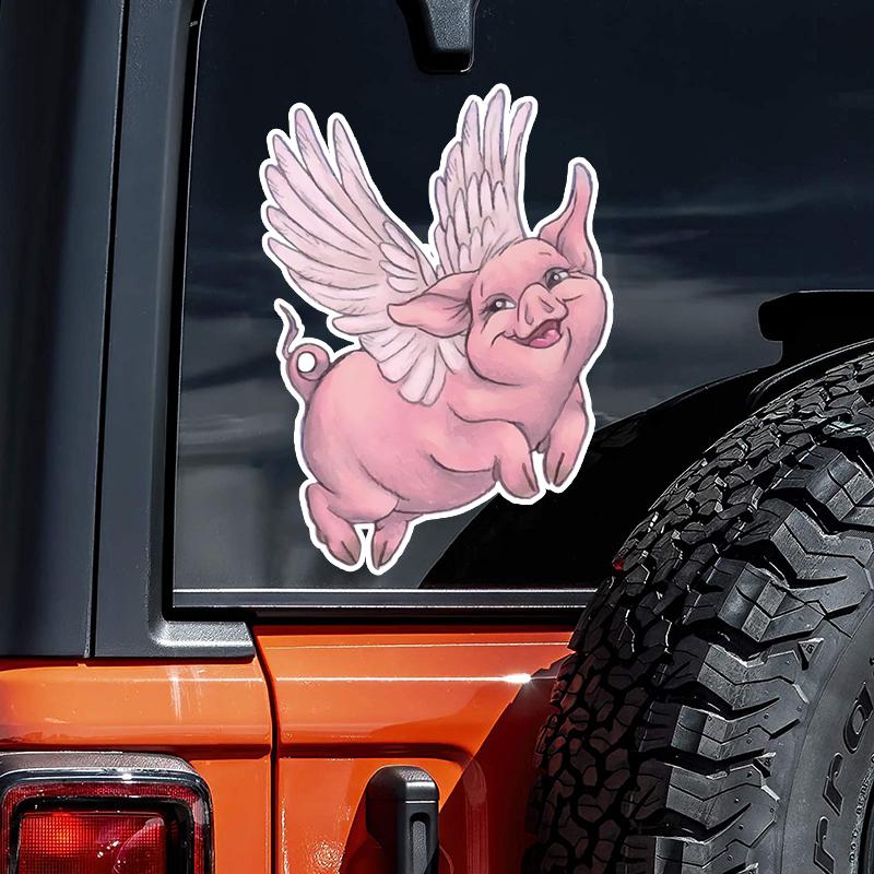 DK49#Flying Pig Sticker Funny Creative Waterproof Vinyl Decal - TikTok ...