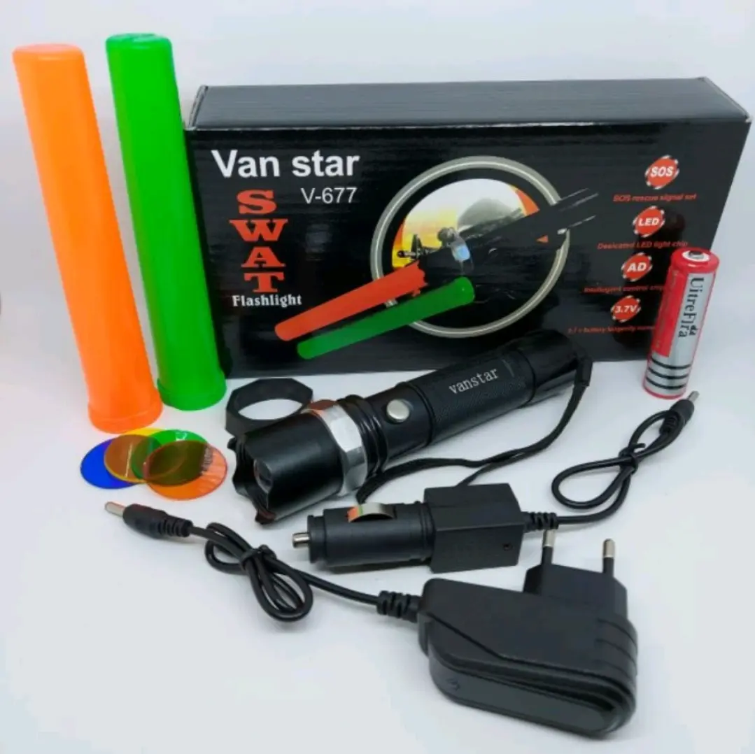 SENTER SWAT 2LALIN DOUBLE cone set lengkap baterai dan charger - Shop ...
