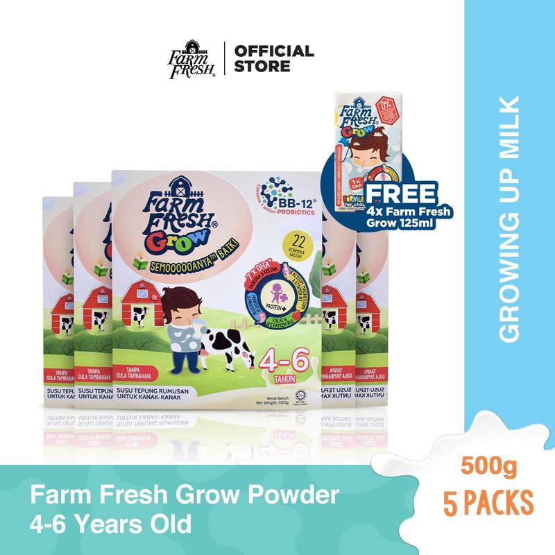 Farm Fresh Grow Powder 4-6 Years Old 500g x 5 Packs + [FREE] - TikTok ...